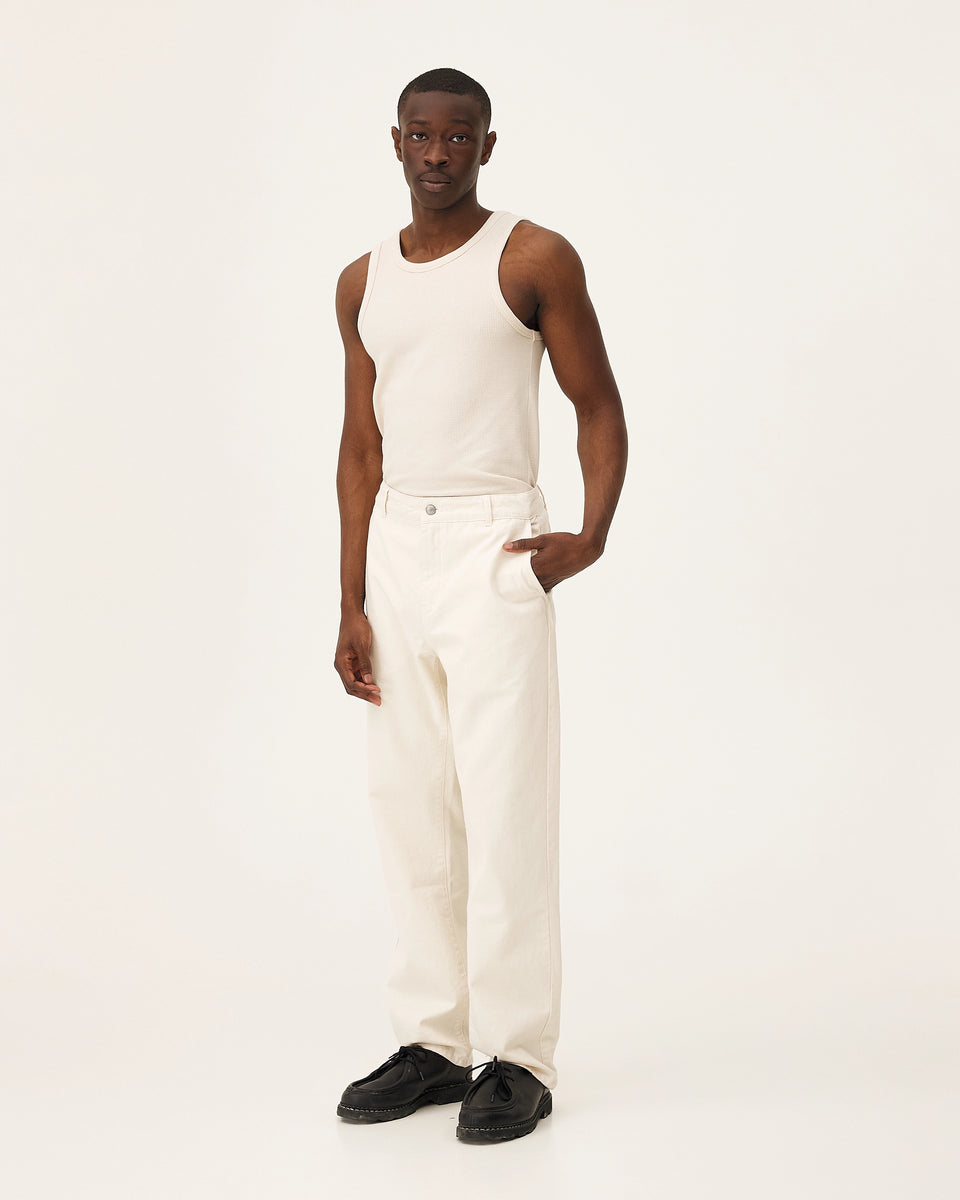 Roy Ecru chino pants in organic cotton
