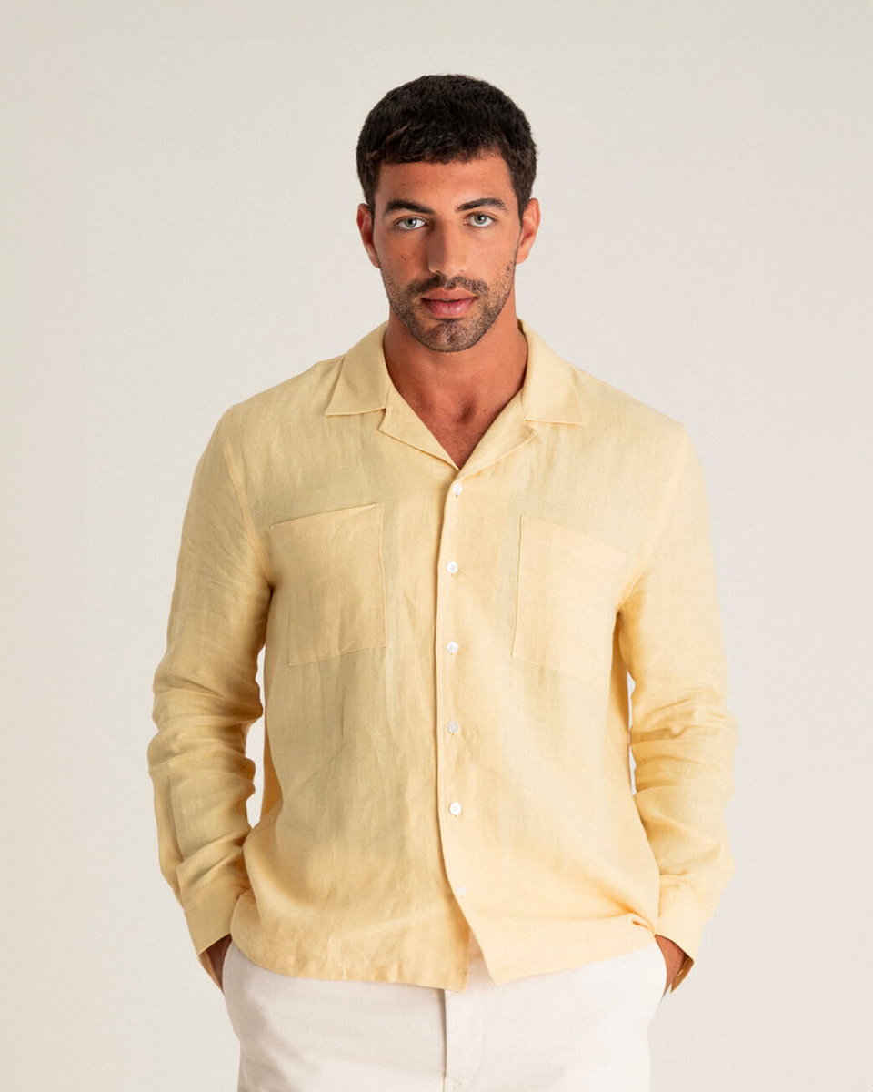 Chemise Barry Yellow en Lin